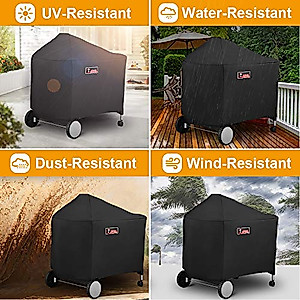 Kingkong 7152 Grill Cover for Weber Performer Charcoal Grills, 22-Inch (Compared to Weber 7152) including Stainless Steel Brush and Tongs