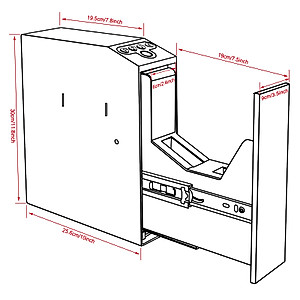 Biometric Slider Handgun Gun Safe for Nightstand, Desk, Bed Side,Truck - Auto Sliding Door Hand Gun Safe for Pistol -with Fingerprint, PIN Code, KEY Access