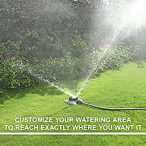 Eden 94128 9-Pattern Turret Lawn Sprinkler W/Quick Connect Starter Set, Heavy Duty Metal Base