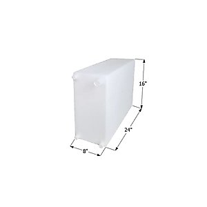ICON 12731 Fresh Water Tank, WT2467, 30x16x8, 15 Gal., w/ 1/2" Fittings