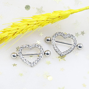 BODY16G CZCZ 14G Nipple Ring 316L Stainless Steel Nipple Barbell Nipple Barbells CZ Nipple Ring Body Piercing Jewelry for Women Men