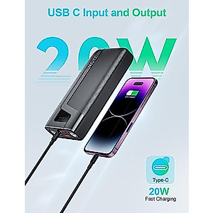 XEGNER Portable Charger, 20000mAh Power Bank USB C 20W SCP 22.5W High Speed Charging Bank, External Battery Pack with 6W Bright Flashlight, Compatible with iPhone Android Cell Phone, Tablet and More