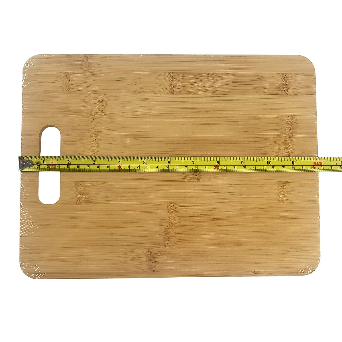 (Set of 12) 12"X9" Bulk Plain Bamboo Cutting Board | For Customized, Personalized Engraving Gifts | Wholesale Premium Chopping Board (With Handle)