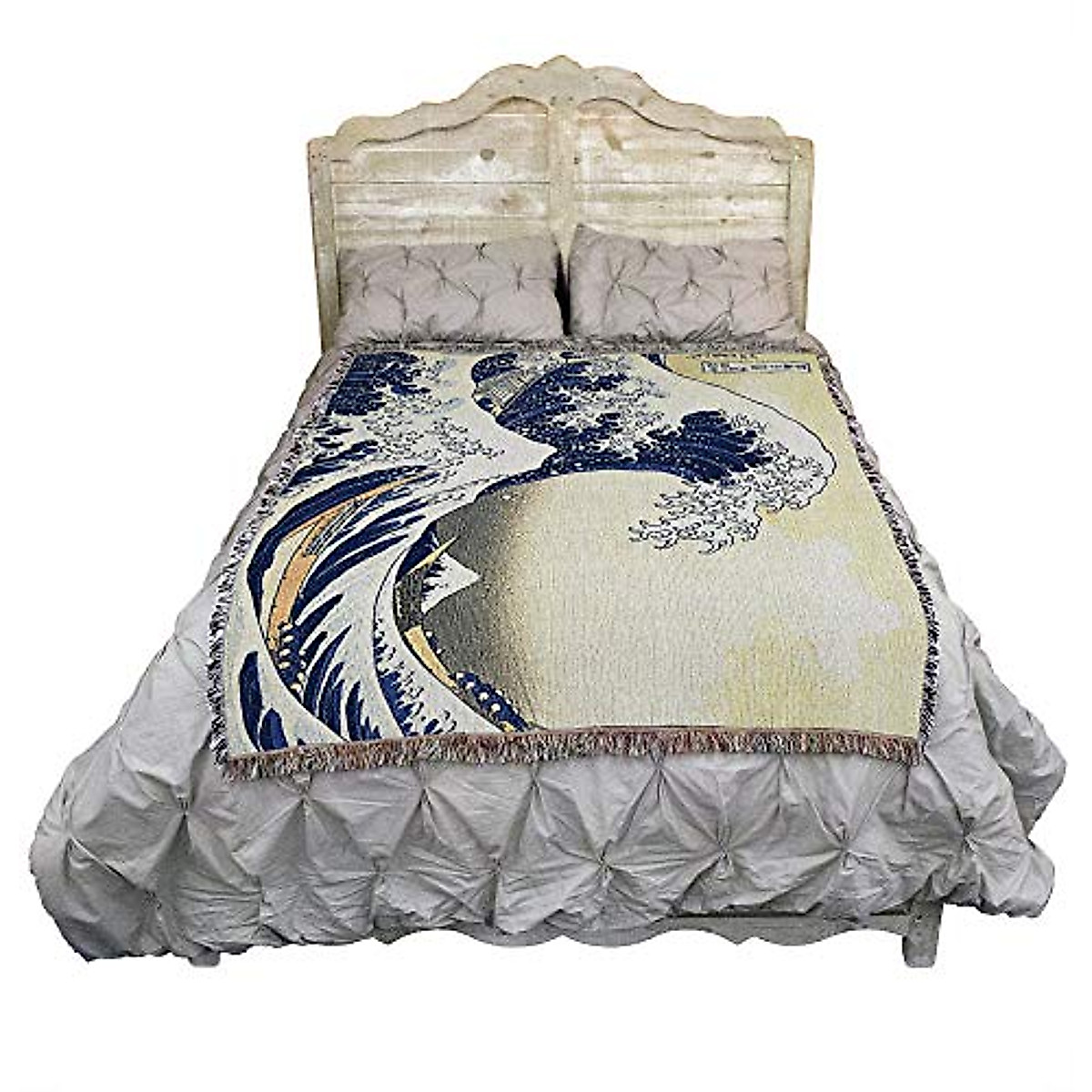 Pure Country Weavers Great Wave of Kanagawa Blanket by Katsushika Hokusai - Fine Art Gift Tapestry Throw Woven from Cotton - Made in The USA (72x54)