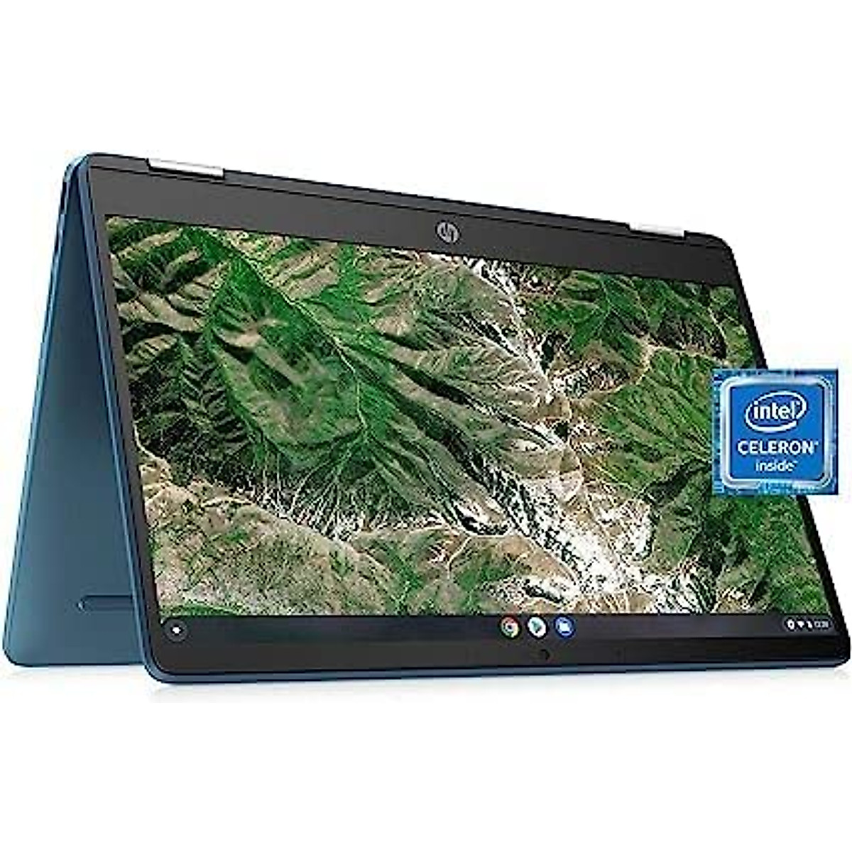 HP Chromebook X360 2-in-1 14" HD Touchscreen Light and Slim Laptop, Intel Celeron N4120 Processor, 4GB RAM, 64 GB eMMC, Webcam, Bluetooth, Wi-Fi, Chrome OS,Teal, w/ELMTech 128GB MicroCard