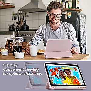 Migeec Case for iPad Air 5/4 generation 2022 2020 10.9 Standing Cover Auto Sleep/Wake Ultra Slim, Rosegold