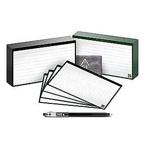 Rocketbook Cloud Cards - Eco-Friendly Reusable Index Note Cards With 1 Pilot FriXion ColorStick Pen & 1 Microfiber Cloth Included - Single Set of 80 (3" x 5")