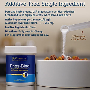 Rx Vitamins Phos-Bind - Kidney Support Supplement Powder - Phosphate Binder for Cats & Dogs for Kidney Health - Supports Normal Kidney Cleanse and Essential Kidney Care - 35g