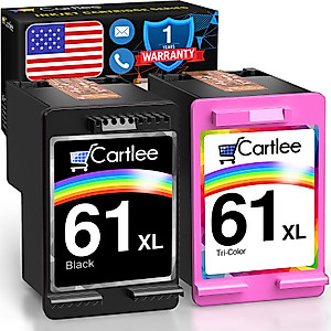 Cartlee Remanufactured Ink Cartridges Replacement for HP 61 Ink Cartridge Combo Pack for HP Ink 61 Ink cartridges for HP 61 Envy 4500 61xl for Ink Cartridges Printer Ink for HP 61 (Black and Color)