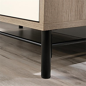 Sauder Anda Norr Wood Lateral File Cabinet with White Accents, Sky Oak Finish