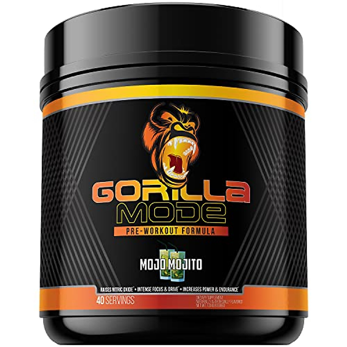 Gorilla Mode Pre Workout - Massive Pumps · Laser Focus · Energy · Power - L-Citrulline, Creatine, GlycerPump™, L-Tyrosine, Agmatine, Kanna, N-Phenethyl Dimethylamine Citrate - 596 Grams (Mojo Mojito)