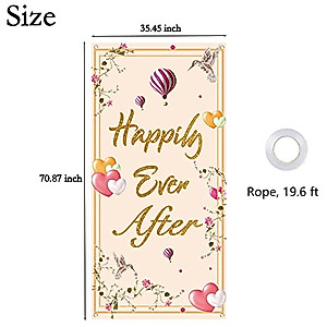 Labakita Happily Ever After Door Banner, Honeymoon Door Decoration, Engaged Bridal Shower Door Banner, Wedding Shower Engagement Bridal Shower Party Decorations