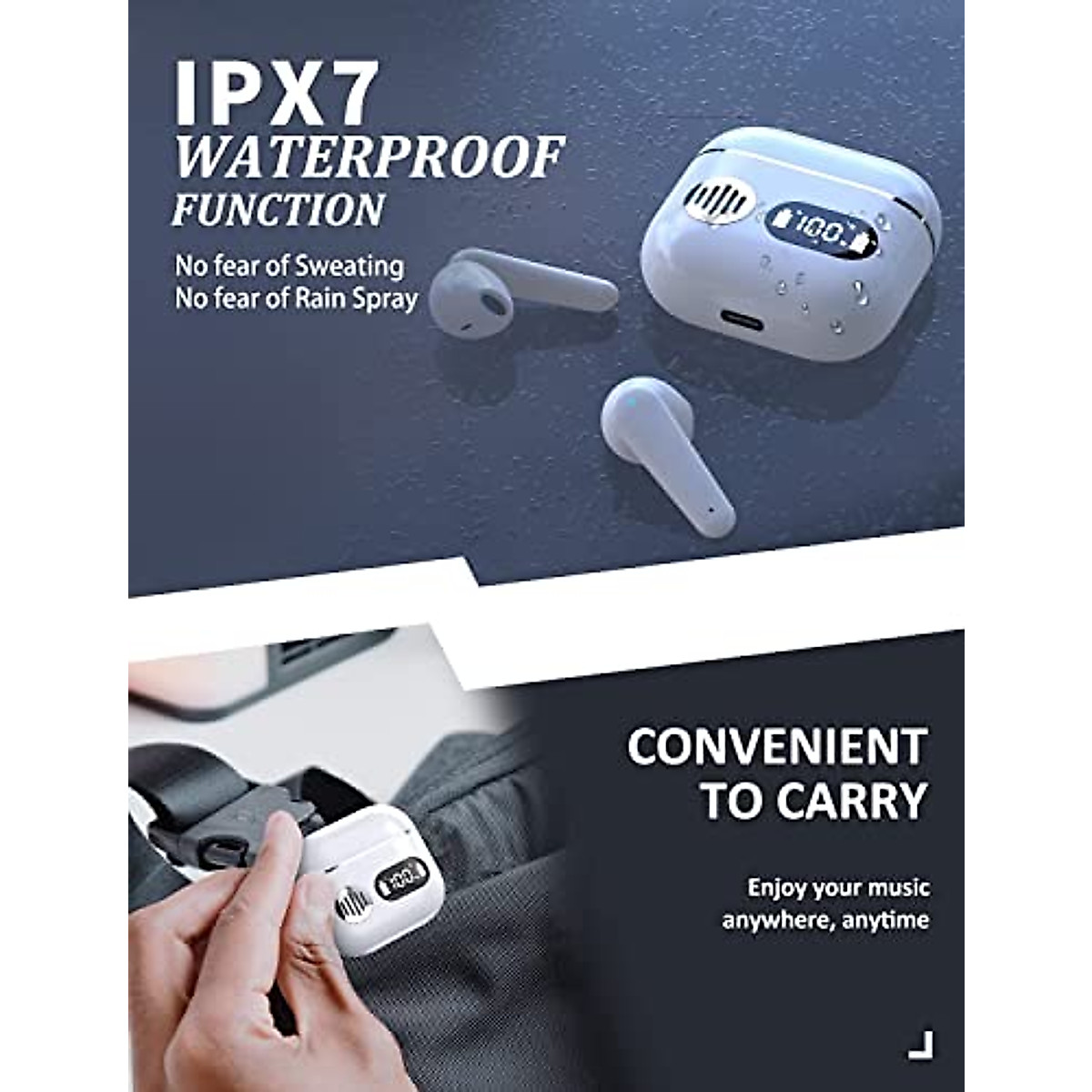 Wireless Earbuds Bluetooth 5.2 Ear Buds True Wireless Headphones,in-Ear Bluetooth Earphones,HiFi Stereo Touch Control, ENC Noise Cancelling Ear Buds with Microphone, audifonos Bluetooth inalambricos