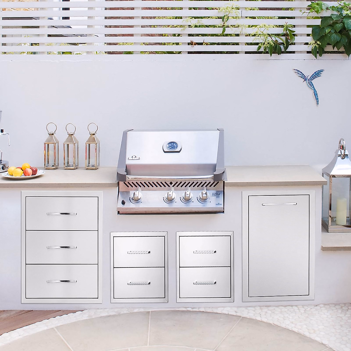 ROREP Built-in Propane Drawer, Pull-Out Propane Tank Drawer StoragePropane Drawer Stainless Steel, Propane Tank Drawer with Handle for Outdoor Kitchen BBQ Island