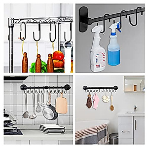 YOYETECO 10 Pack Purse Hanger Black S Hooks, Unique Twisted S Hooks Heavy Duty Bag Hanger, Closet Rod Hooks for Hanging Handbags, Purses, Belts, Scarves, Hats, Pots and Pans, Large 4.33 Inch