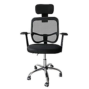 TBGFPO Executive Office Chair - High Back Office Chair with Footrest and Thick Padding - Reclining Computer Chair with Ergonomic Segmented Back, Black