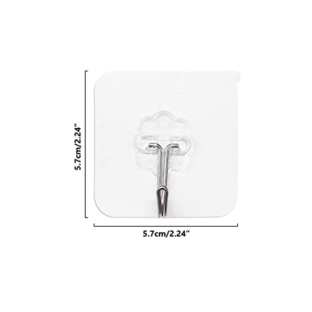 20 Pack Adhesive Hooks for Hanging Heavy Duty 22lbs Wall Hooks, Transparent Reusable Seamless Hooks, Waterproof and Rustproof Wall Hooks for Home Kitchen, Bathroom, Office