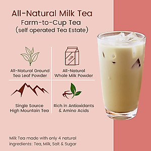 King Ping Best Tea - Oolong Tea Kit with Brown Sugar Boba Pearls, 5 Individual Boba Packets & Milk Tea Powder Packets, 100 Percent Natural Red Oolong Tea - Easy to Make - (5 Servings)