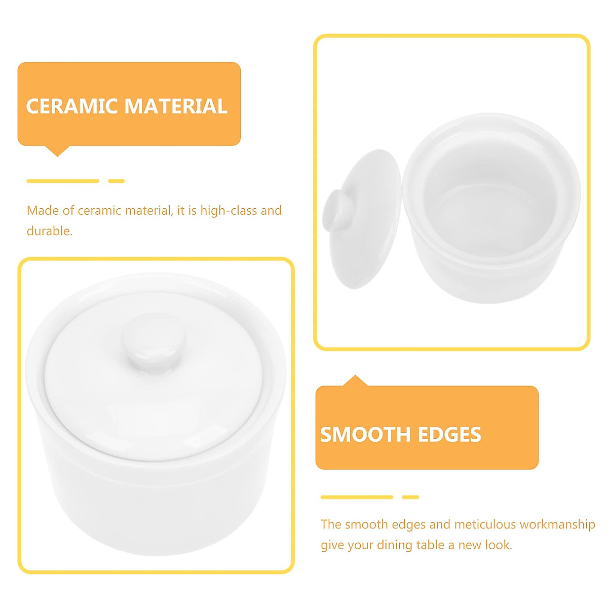 Angoily 2pcs Ceramic Stew Pot with Lid Small Steam Soup Bowl Steaming Cup Stockpot Cookware for Egg Custard Medicinal Birds