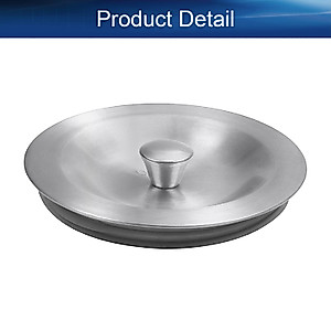 Yinpecly Metal Sink Drain Stopper Stainless Steel Sink Plug with Rubber Sealing Lid 3.14 inch Diameter Knob Design for Kitchen Sink Bathtub 2pcs