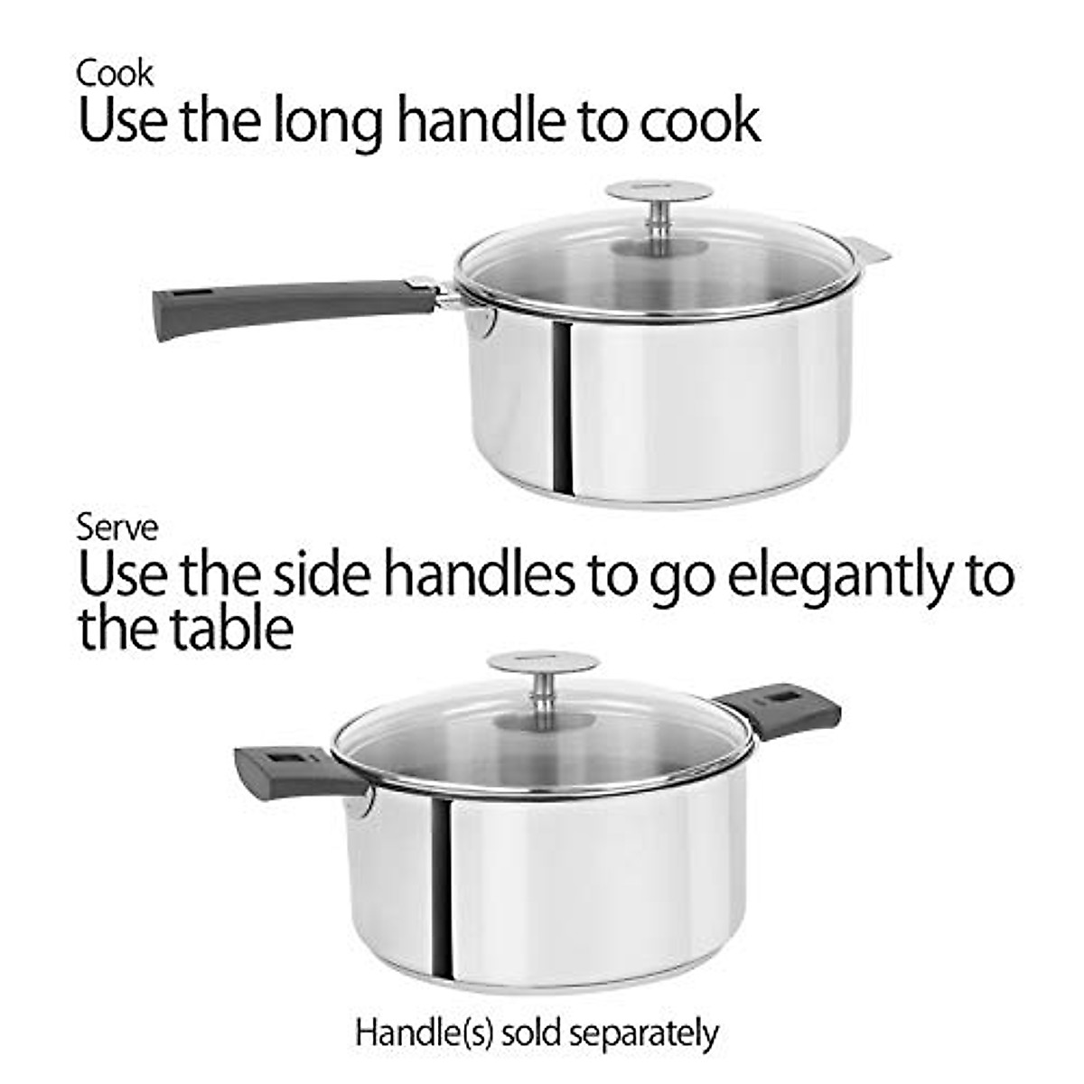 Cristel Mutine Saucepan, 1.5 quart, Silver