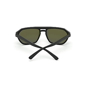 Serengeti Men's Bellemon Oval Sunglasses, Matte Black, Medium