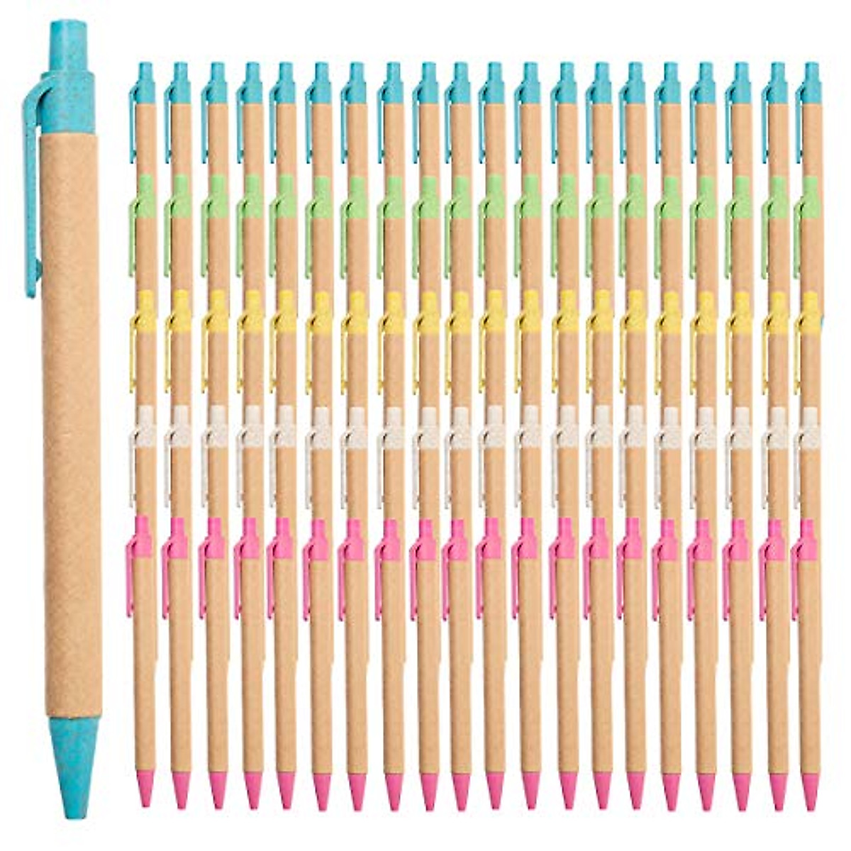 Simply Genius Pens in Bulk - 100 pack of Office Pens - Retractable Ballpoint Pens in Black Ink - Great for Schools, Notebooks, Journals & More (Eco friendly recycled material)