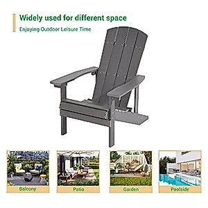 SANLUCE Adirondack Chairs Weather Resistant for Patio Garden, Backyard, Patio and Indoors, Charcoal