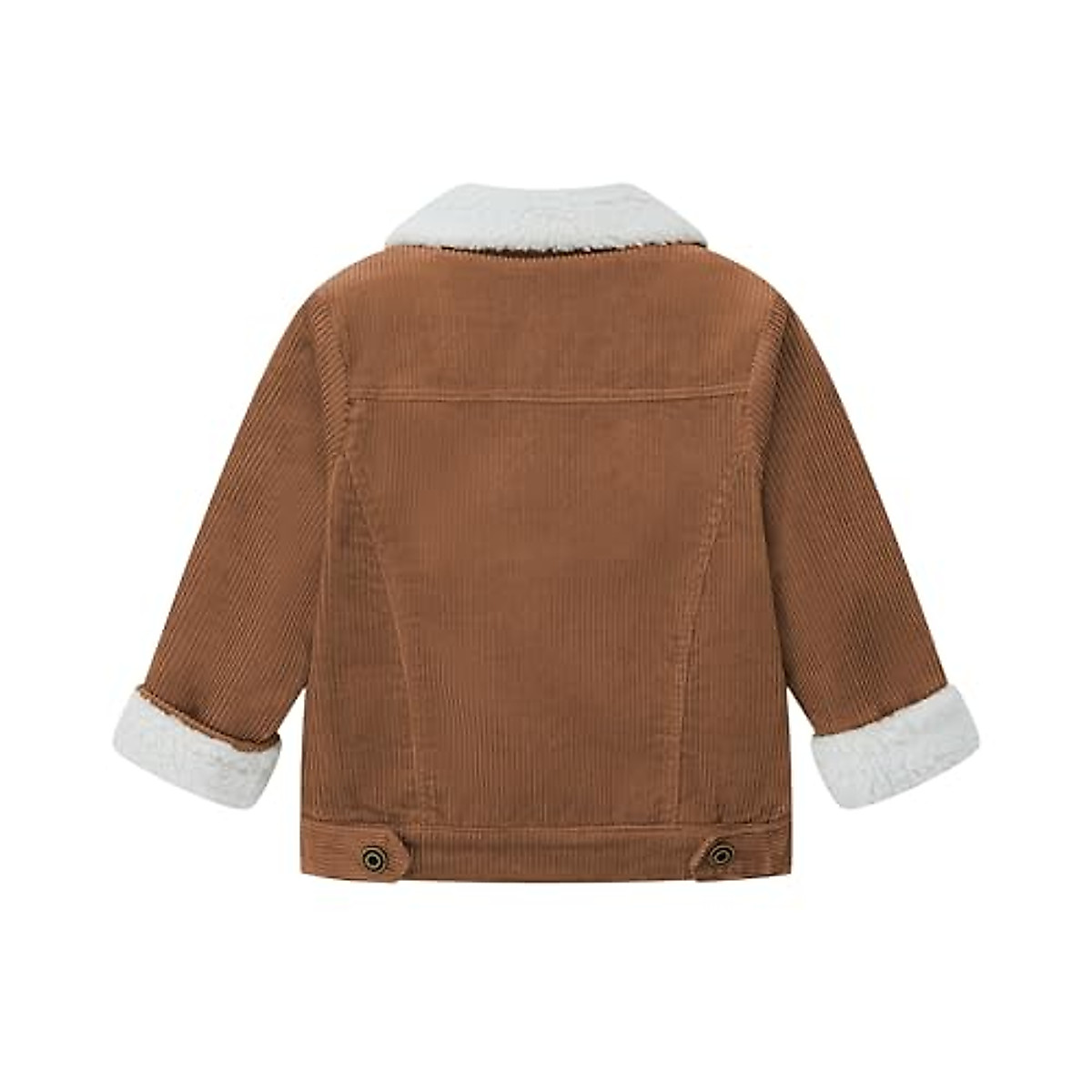 Morubut Toddler Boy Winter Corduroy Jacket Baby Girl Fall Sherpa Lined Outwear Coat (Dark Brown, 18-24 Months)