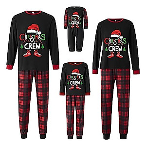 WephuPSho Christmas Family Matching Pajamas Sets Xmas Holidays Family Set Jammies Sleepwear(#z-8, Mom, XL)