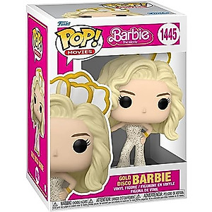 POP Movies: Barbie - Gold Disco Barbie Funko Vinyl Figure (Bundled with Compatible Box Protector Case), Multicolor, 3.75 inches