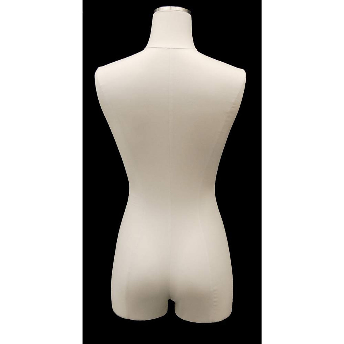 Adult Female White Linen Pinnable Dress Form Mannequin 3/4 Torso with Thighs and Rolling Chrome Base #F1WL-WCDX