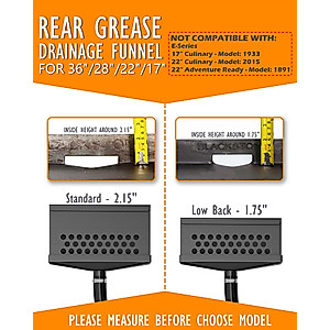 Rear Grease Drainage Funnel for Blackstone Grease Catcher Upgrade, Enclosed Grease Trap with Integrated Grease Gate for Blackstone Grease Cup, Flexible Large Capacity, Blackstone Griddle Accessories