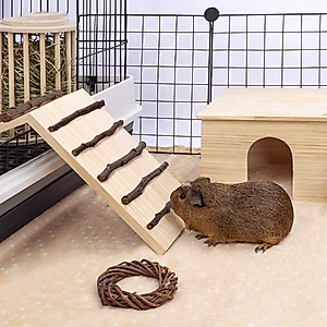 Hamiledyi Rabbits Wooden Cage Bridge Ramp Guinea Pig Bridge Climbing Ladder Toy Rodents Climbing Ladder for Chinchillas Ferrets Squirrels Hedgehogs Gerbils Small Animal