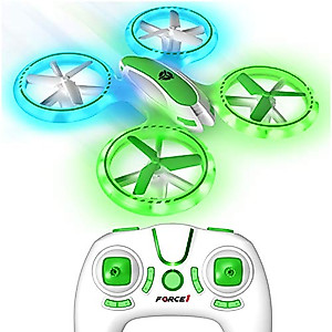 Force1 UFO 3000 LED Mini Drone for Kids - Remote Control Drone, Small RC Quadcopter for Beginners with LEDs, 360 Flips, 4-Channel Remote Control, 2 Speeds, and 2 Batteries
