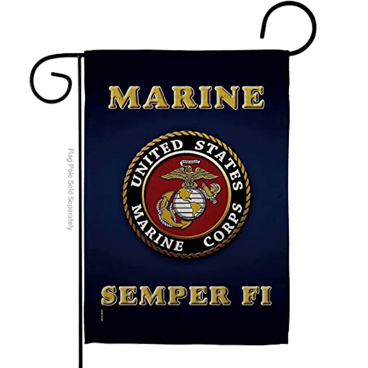 US MILITARY United State Marine Corps USMC Semper Double-Sided Lawn Decoration Gift House Garden Yard Banner Fi Flag American Military Veteran, 12" x 18.5 Made in USA
