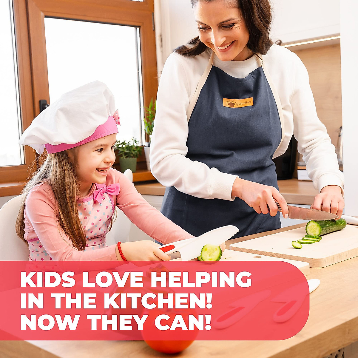 StarPack Kids Knife Set of 3 - Toddler Knife Set for Real Cooking - Montessori Knife for 2+ Year Olds - BPA-Free Nylon Knife For Kids - Serrated Edges