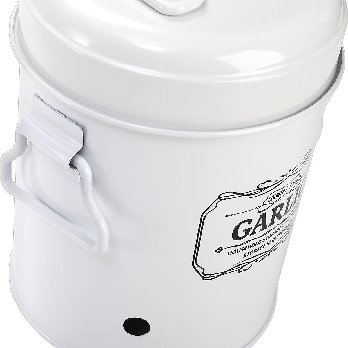 Suwimut Set of 3 Vegetable Storage Tins, Metal Potato Onion Garlic Storage Bin, Kitchen Canisters Vegetable Fresh Keeper Garlic Container Onion Keeper Potato Bin with Aerating Holes and Lid