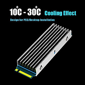 GLOTRENDS M.2 Heatsink M.2 Screws PS5 Installation Desktop PC Installation, fit for 2280 M.2 PCIe NVMe 4.0/3.0 SSD