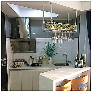 Ceiling Stylish Simplicity Cup Holder Stylish Simplicity Glass Bottle Holder Household Goblet Holder Glass Wine Cup Bracket Bracket Kitchen Bar Floating Rack (Bronze 120 * 25Cm), PIBM, White, 80*