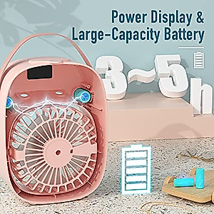 BNT Mini Air Conditioner，Upgraded Multifunction 3 in 1 Car Air Conditioner with Mist Sprayer， USB Mini Portable Air Conditioner for Room/Tent/Office/Bedroom/Car