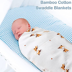 8 Pieces Baby Swaddle Blankets Infant Soft Silky Bamboo Cotton Swaddle Wrap Unisex Muslin Receiving Blanket for Newborn