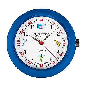 Prestige Medical Analog Stethoscope Watch with Medical Symbols, Blue