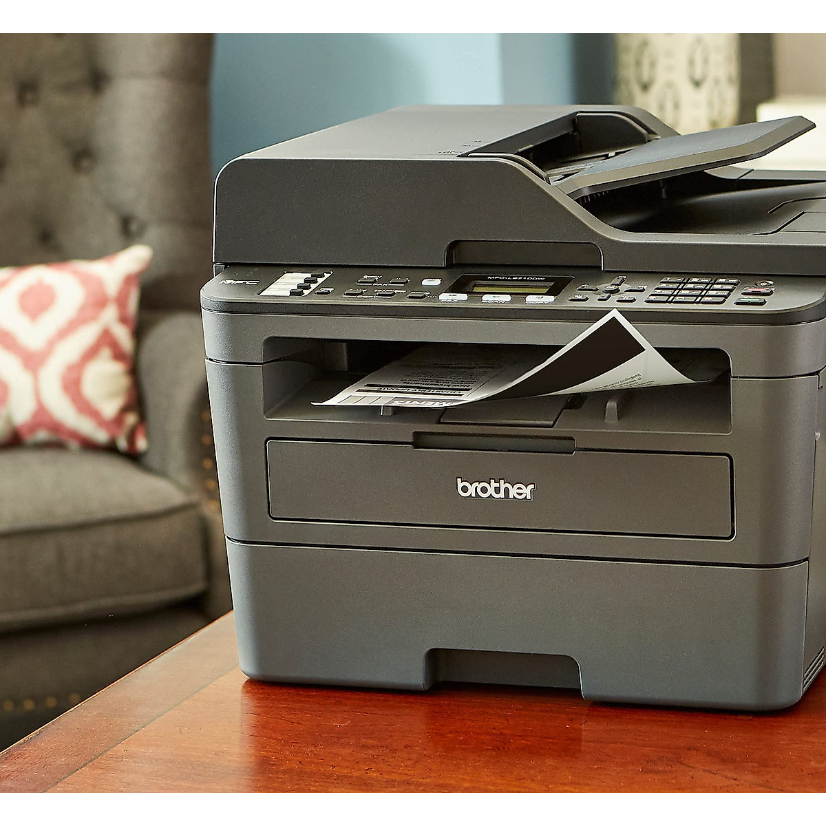 Brother Premium L-2690DW Series Compact Monochrome All-in-One Laser Printer I Print Copy Scan Fax I Wirless I Mobile Printing I Auto 2-Sided Printing I ADF I 26 ppm I ADF + Printer Cable