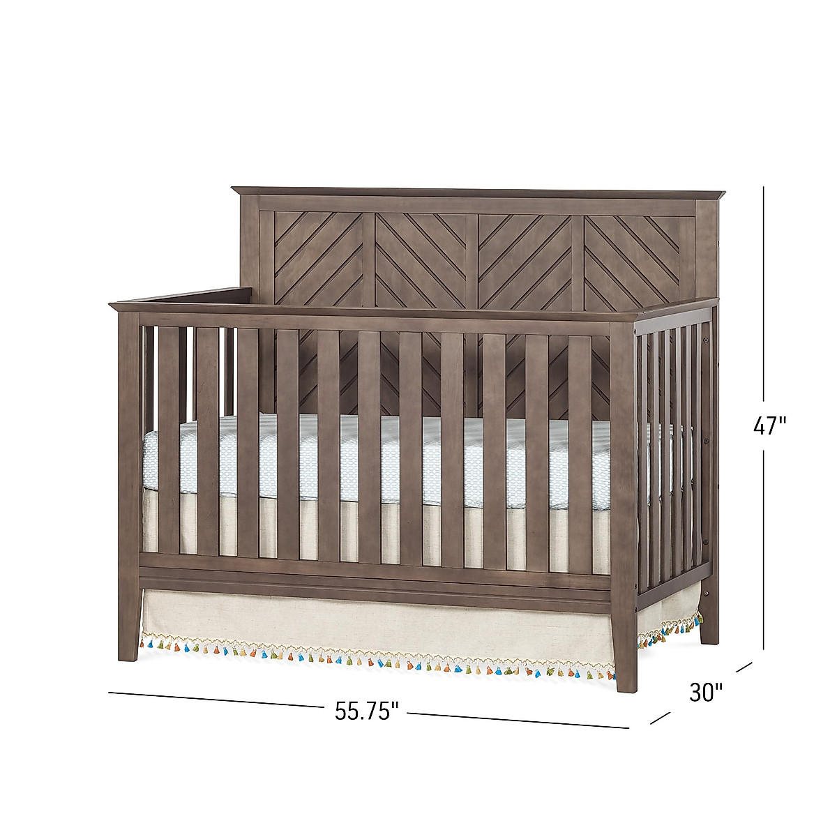 Child Craft Atwood Crib and Dresser Nursery Set, 2-Piece, Includes 4-in-1 Convertible Crib and 3-Drawer Dresser, Grows with Your Baby (Cocoa Bean Brown)