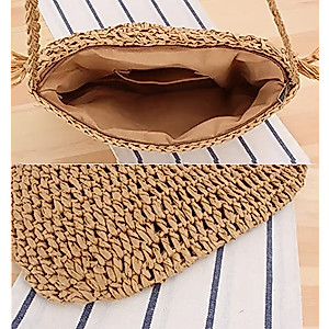 JBR Women's Cotton Crochet Tassel Shoulder Purse Bohemian Messenger Bag Handmade Beach Bag
