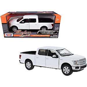 Motormax 2019 Ford F-150 Lariat Crew Cab Pickup Truck Red 1/24-1/27 Diecast Model Car
