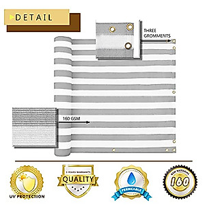 COARBOR Balcony Privacy Screen Fence: 3' x 25' Apartment Patio Privacy Screen Gray White Stripe Balcony Cover Balcony Décor 90% Blockage Balcony Deck Shield