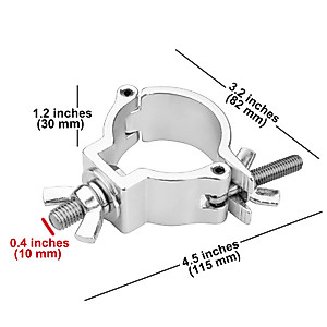 GBGS 20 Pack O-Clamp 2 Inch Lighting Mount for Stage Lighting Moving Head Light Par Light Spotlight Aluminum Alloy Finish Max Load 220 LB, TUV Certificated ID:1419037861