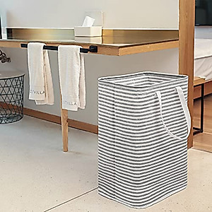 DOKEHOM 80L [2 Pack] Freestanding Laundry Hamper with Handle, Collapsible Large Cotton Storage Basket for Clothes (Grey)
